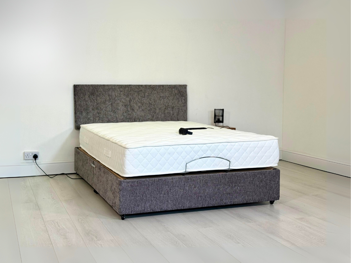 Adjustable Electric Bed Chenille and 8" Memory Foam Mattress